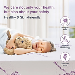 Hcore 10 Inch King Memory Foam Mattress,Cooling Lavender Mattress in a Box,Medium-Firm Mattress Made in USA,Pressure Relief & Temperature Regulation,Fiberglass-Free,CertiPUR-US Certified