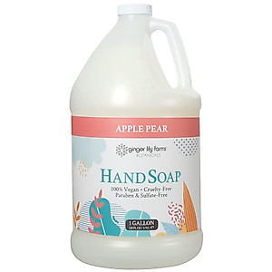 Ginger Lily Farms Botanicals All-Purpose Liquid Hand Soap Refill, 100% Vegan & Cruelty-Free, Apple Pear Scent, 1 Gallon (128 fl. oz.)