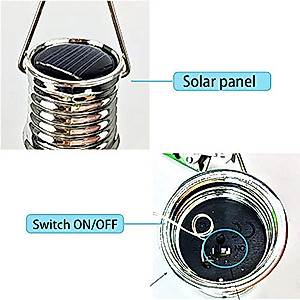 pearlstar Solar Light Bulbs Outdoor Waterproof Garden Camping Hanging LED Light Lamp Bulb Globe Hanging Lights for Home Yard Christmas Party Holiday Decorations (6 Pack-Solar Light Bulbs)