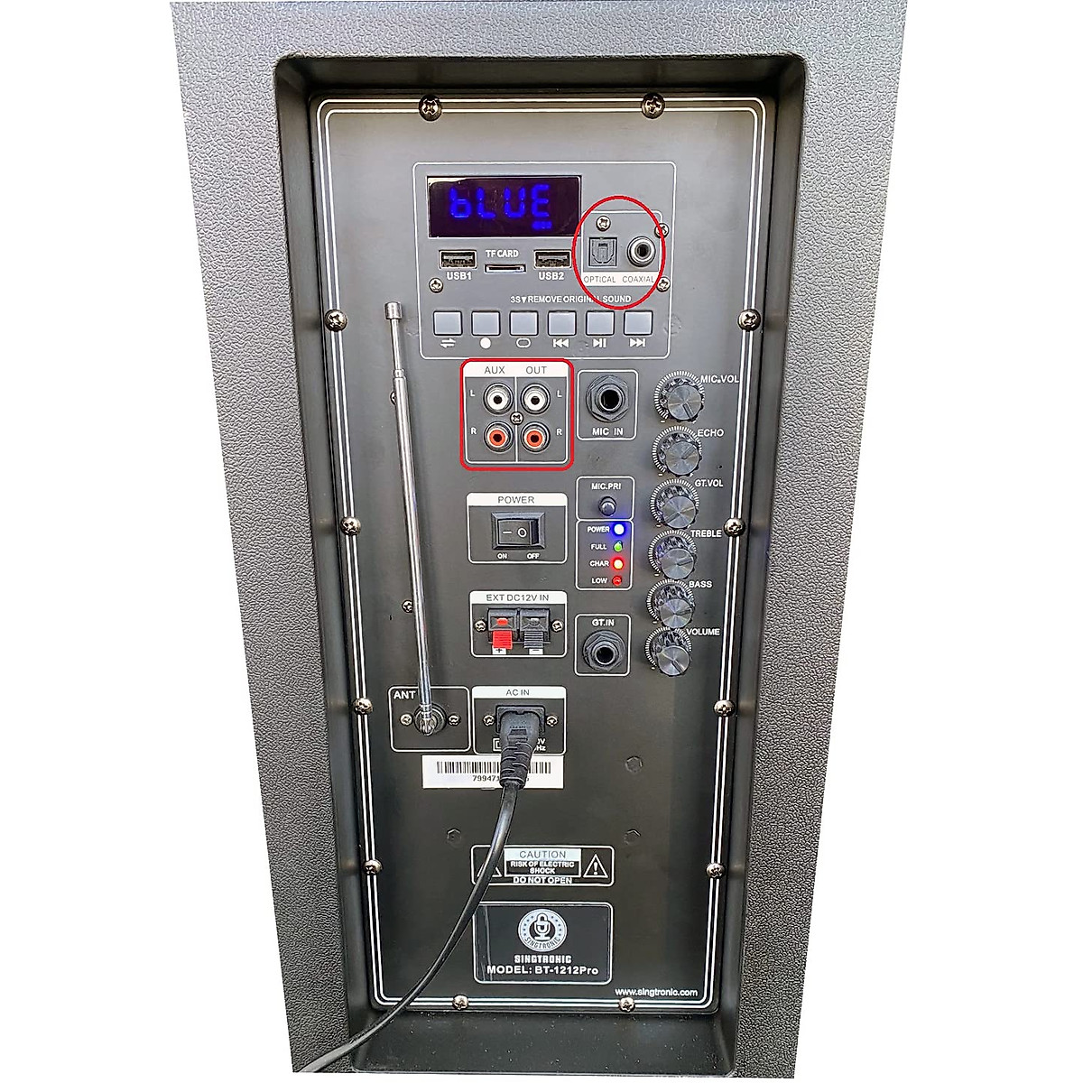 SINGTRONIC BT-1212Pro Professional 5000W Portable 12" Double Woofer Bluetooth Speaker via Unlimitted YouTube Karaoke Free: 2 x Wireless Microphone & Rechargeable Batteries