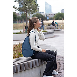 AmeriBag Small Classic Leather Healthy Back Bag Small (Lake Blue)