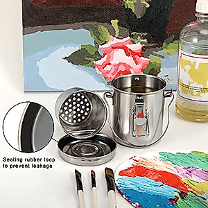 MyLifeUNIT Paint Brush Cleaner, Stainless Steel Brush Holder for Painting, 6.6 oz