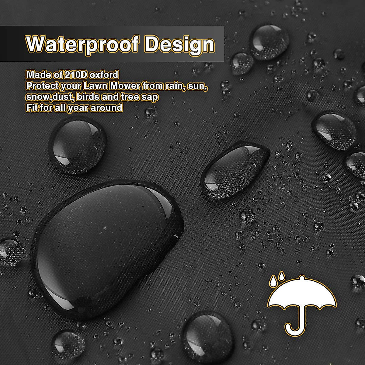 Tractor Cover Waterproof Riding Lawn Mower Cover Heavy Duty Water Sun Resistant Garden Tractor Lawn Mower Cover with Zipper Bag Size L72 xW55 xH47 in