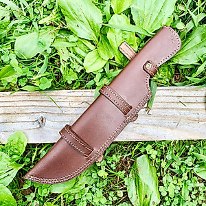 13" long custom handmade leather Sheath fits up to 8"—8.5" cutting blade knife