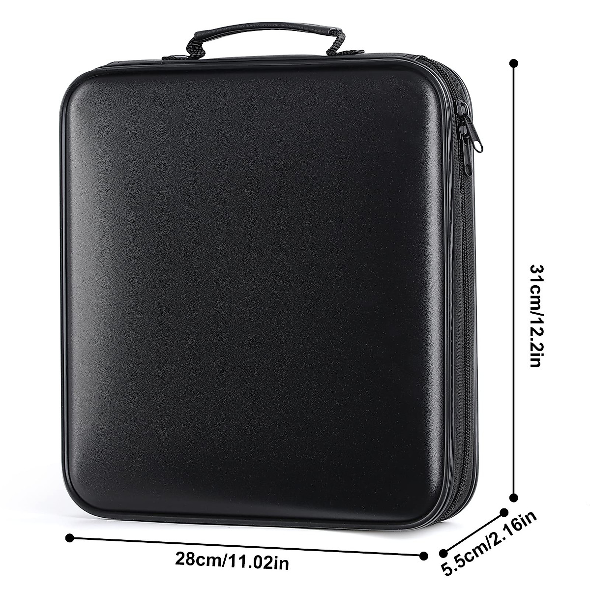 TIMCORR DVD Storage CD Case Holder: 160 Capacity CD Sleeves Black Disc Cases Binder for Car - CD Hard Organizer Box - Large DVD Wallet for Movie/Music/Game & Portable CD Book