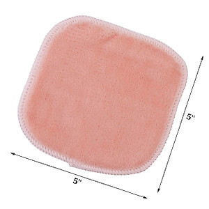 Polyte Premium Hypoallergenic Microfiber Fleece Makeup Remover and Facial Cleansing Cloth, 5 x 5 in, 10 Pack (Light Coral)