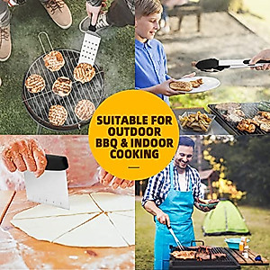 AIKWI Blackstone Griddle Accessories Tool Kit, (8 Pieces) Flat Top Grill Professional Grade Set, with Spatulas, Fork, Tong, Chopper, Bottles & Carry Bag, Perfect for Outdoor BBQ, Indoor Cooking