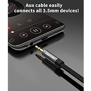 FONVOi 2 Pack AUX Cable(4FT,1.2M), Braided 3.5mm Audio AUX Cord for Car,3.5mm Male to Male Stereo Cable, Compatible with:Headphones, Phones, iPod,Car Audio,MP3 and More