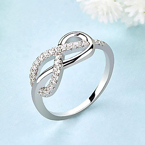 STARCHENIE Infinity Ring for Women 925 Sterling Silver Promise Band Ring Size 7