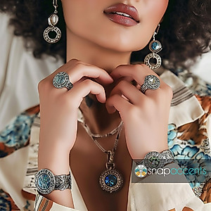 Choose a Color | Snap Jewelry Stretch Bead Ginger Charm Bracelet 6.5 inch Sparkle Band Fits 18MM 20MM Women's Custom Buttons (White)