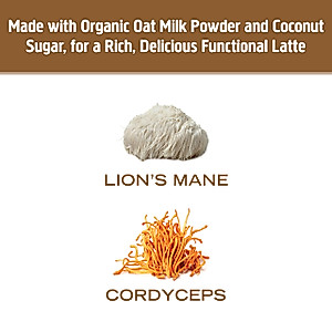 Om Mushroom Superfood Coffee Latte Blend Mushroom Powder, 8.47 Ounce Canister, 30 Servings, Lion's Mane, Cordyceps, Reishi, Chaga, Energy & Mental Clarity Support Supplement