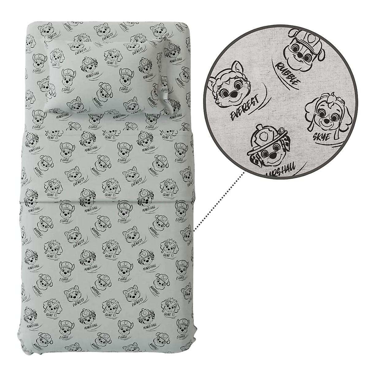 Franco Paw Patrol Kids Luxury Bedding Super Soft Premium Organic Cotton 3 Piece Sheet Set, Twin, (Official Nickelodeon Product)