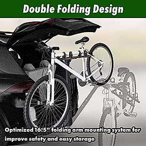 GUDE 2 Bike Rack Hitch Mount Rack, Heavy Duty Alloy Steel Bicycle Carrier with 2'' Hitch Receiver, Double Folding Arms Bicycle Rack for Car SUV Truck