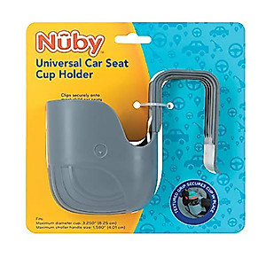 Nuby Universal Car Seat or Stroller Cup Holder- Grey, Fun Whale Character
