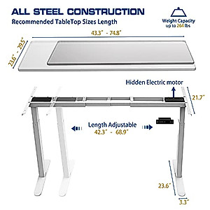 AIMEZO Dual Motor Electric Standing Desk Base Adjustable Desk Frame with 4 Programmable Memory Sit Stand Desk for Home Office