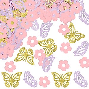 Butterfly Confetti, Spring Summer Flower Butterfly Birthday Party, Butterfly Theme Party, Wedding Bridal Shower, Baby Shower, Birthday, Tea Party Decorations (300 Pcs)