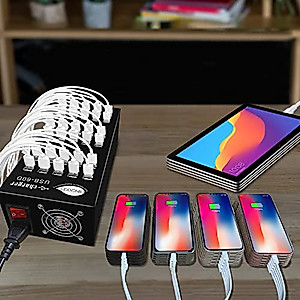 USB Charging Station, Cinlinso 60 Port 300W/60A,Intelligent Protection,MultiPort USB Charger Station for Smartphone Tablets Watch and More