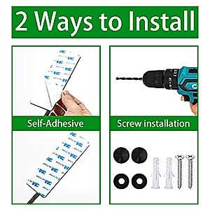 Paper Towel Holder Under Cabinet, Wall Mount Paper Towels Rack for Kitchen, Self Adhesive Hanging Paper Towel Holders for RV Camper, Black