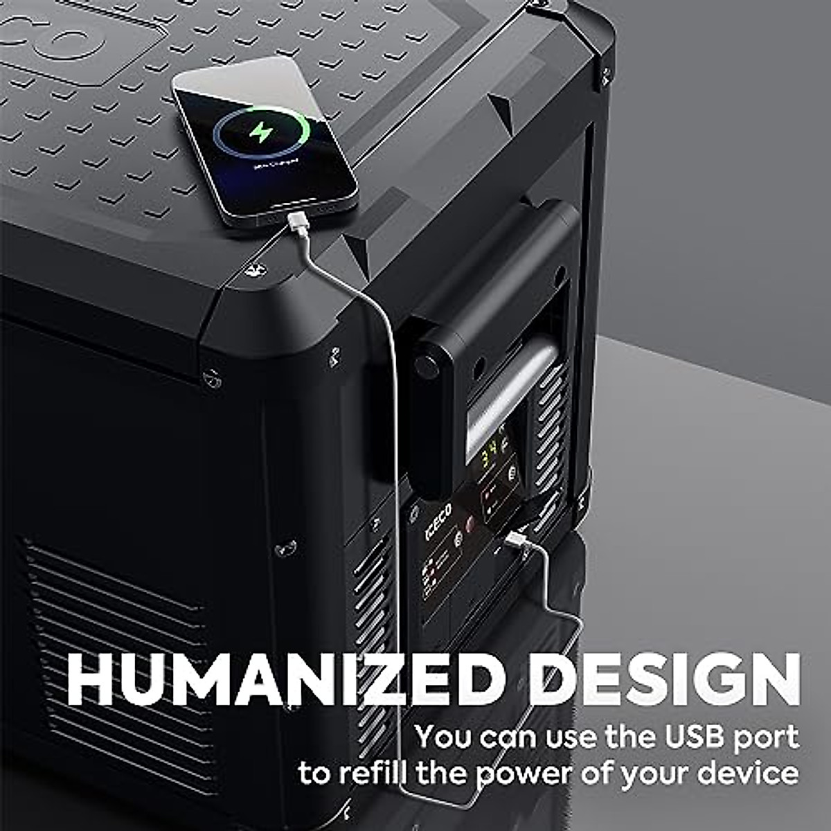 ICECO VL35 ProS 35 Liters Portable Refrigerator, Multi-directional Lid, Dual USB & DC 12/24V, AC 110-240V, Steel Compact Refrigerator Powered by SECOP, 0℉ to 50℉, Home & Car Use [Upgrade]