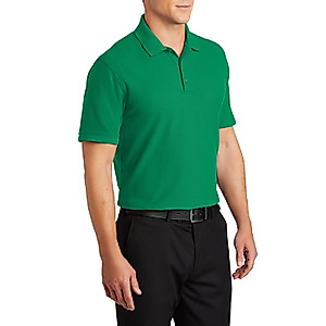 JustBlanks Men Polo Shirts Pique Polo Shirts for Men Short Sleeves 3 Button Performance Polo T Shirt - Bright Kelly Green - XL