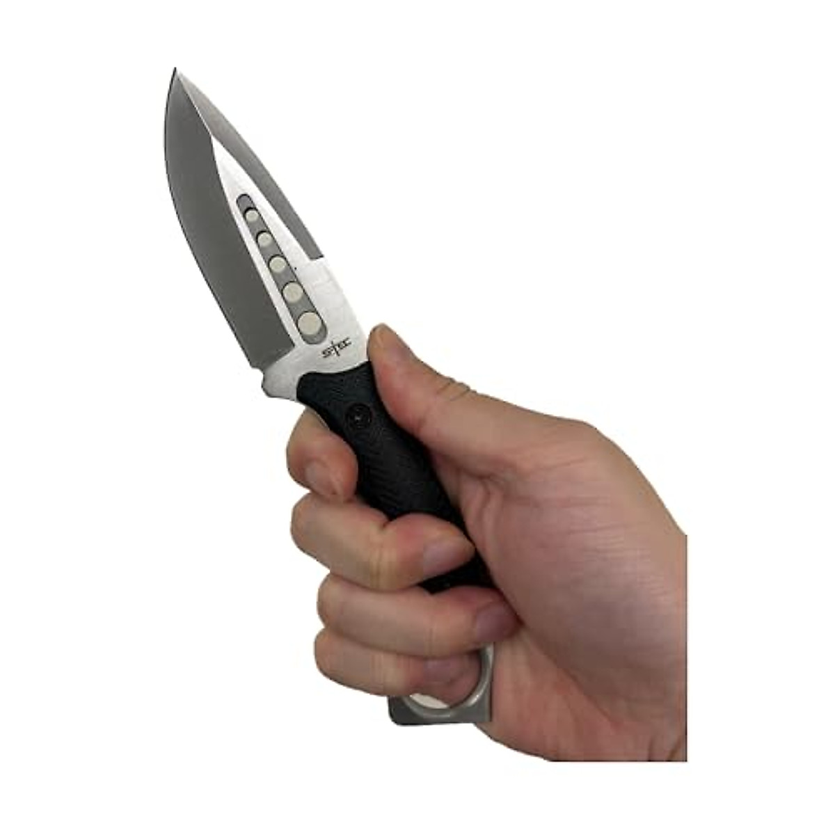 S-TEC 9" Full Tang Tactical Knife with ABS Swivel Sheath - GEN 2 - (Brilliant Silver)