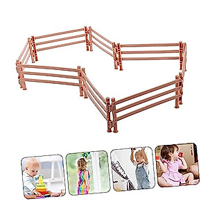 HANABASS 30pcs Plastic Fence Fence Grass Edging Fence Mini Wood Picket Landscape Wire Fencing Plastic Garden Palisade Fence Model Dolls House Small Picket Fence Board Game Small Fence 16c