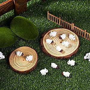 48 Pcs Mini Garden Miniature Sheeps Small Herd of Sheeps Fairy Garden Sheep Toy Resin Sheep Figurine Tiny Lambs Miniature Garden Figurines Moss Micro Landscape Decoration DIY Craft Resin Home Decor