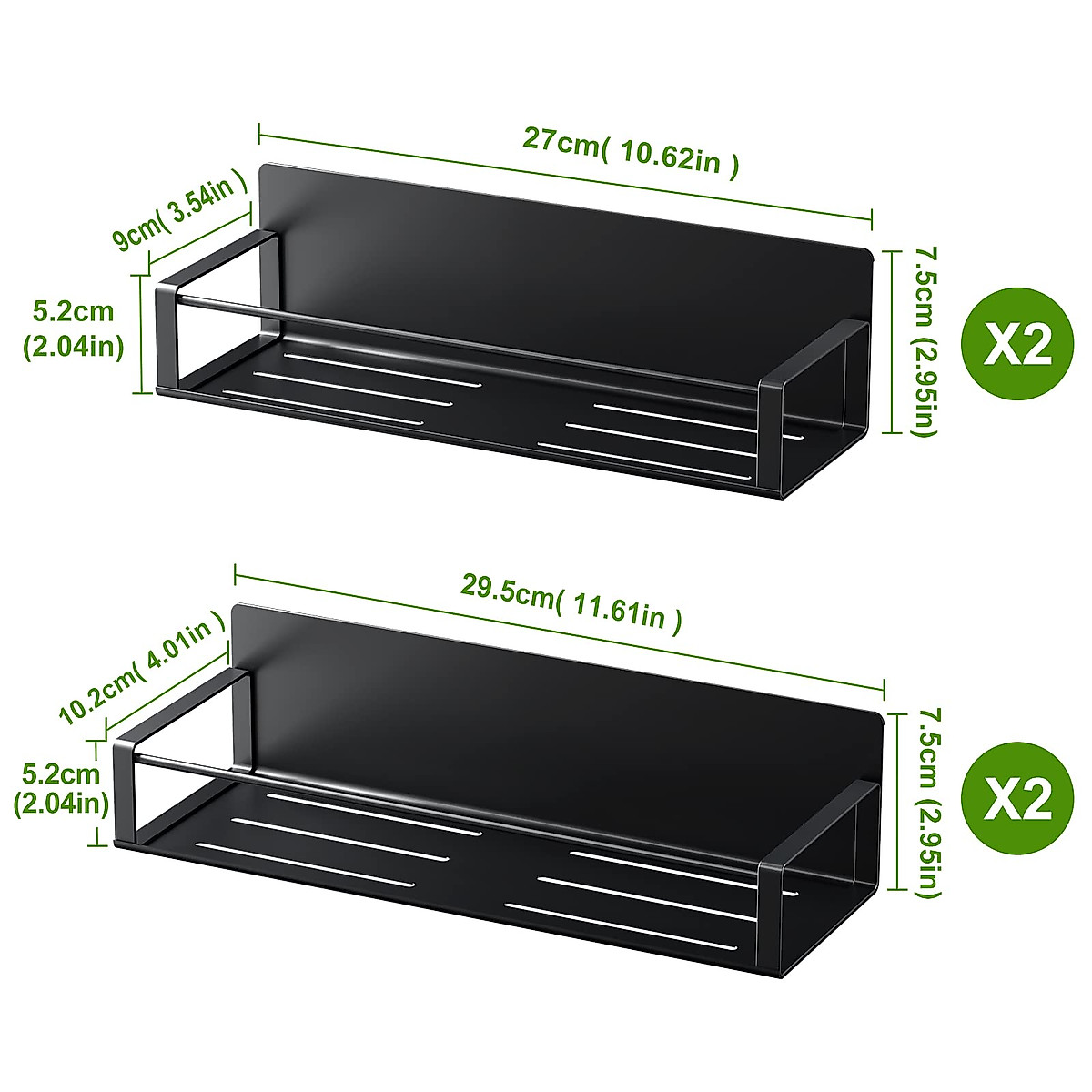 Vetacsion 4 Pack Moveable Refrigerator Magnetic Organizer,Metal Matt Black…