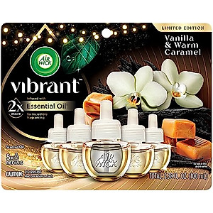 Air Wick Scented Oil - Vibrant Refill Vanilla & Warm Caramel, 5 Refills