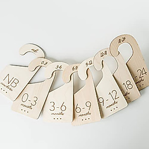 Baby Closet Size Dividers Baby Closet Organizer – White Loft Thick Birch Baby Closet Dividers from Newborn to 24 Months – Timeless Etched Design for Any Nursery Decor (Set of 7)