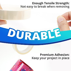 HTVRONT Heat Resistant Tape - Sublimation Tape 2 Rolls 20mm x 33m Heat Transfer Tape, No Residue Heat Tape for Sublimation Blanks Tumblers Mugs Fabrics, Adhesive Heat Transfer Heat Press Tape (Clear)