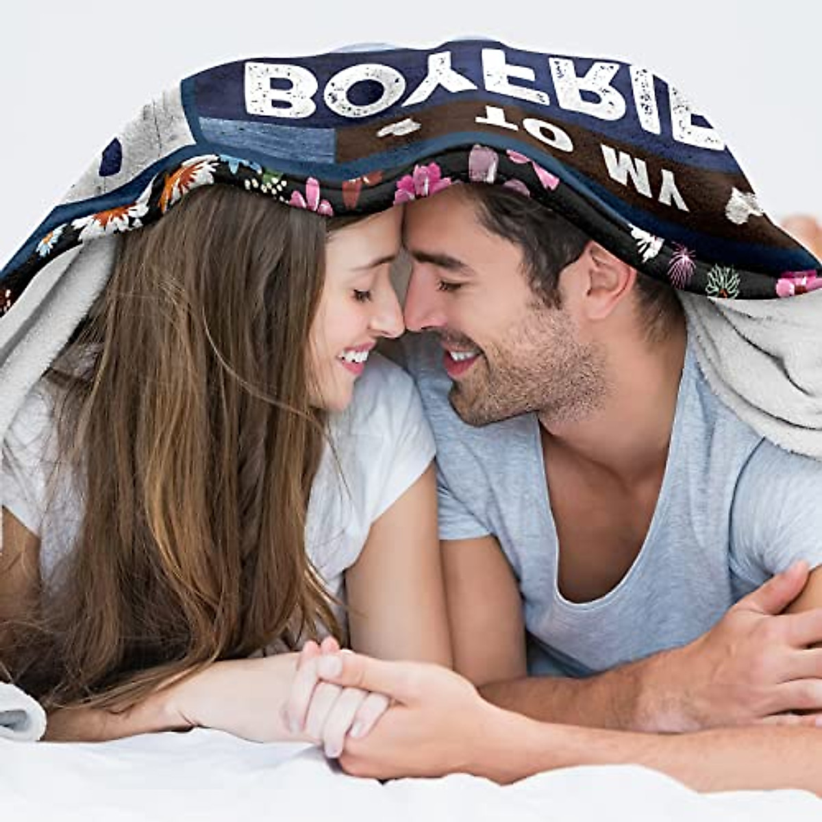 Gifts for Boyfriend Soft Blanket Anniversary Birthday Romantic Gift for Him Couples Luxury Light Weight Throw Blanket for Couch Sofa Bedding 50'' x 40''