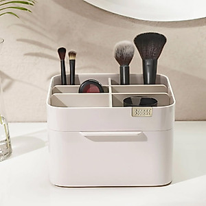 Joseph Joseph 75004 Viva Makeup Cosmetic Storage Organizer with Drawer, Medium, Shell