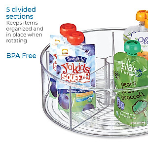 iDesign Recycled Plastic Lazy Susan Turntable Organizer Pantry, Bathroom, General Storage and More, The Linus Collection, 11.5", Clear