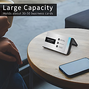 WWW Metal Business Card Holder for Desk,6 Pack Desktop Name Card Organizer Business Card Display Holders,Premium Card Holder for Office-Black