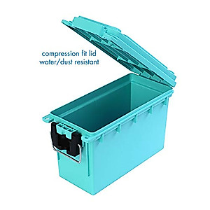 Logix 12533 Stackable Craft Storage Box with Handle, Locking Art Supply Box, Plastic Storage Containers with Lids, Craft Organizer Box, Teal