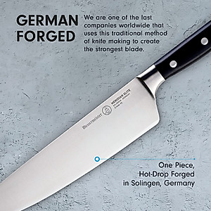 Messermeister Meridian Elite 9” Stealth Chef’s Knife - Fine German Steel Alloy Blade - Rust Resistant & Easy to Maintain