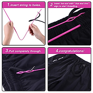 Drawstring Cords Replacement Drawstrings with Easy Threader for Sweatpants Shorts Pants Jackets Coats (Black, White)