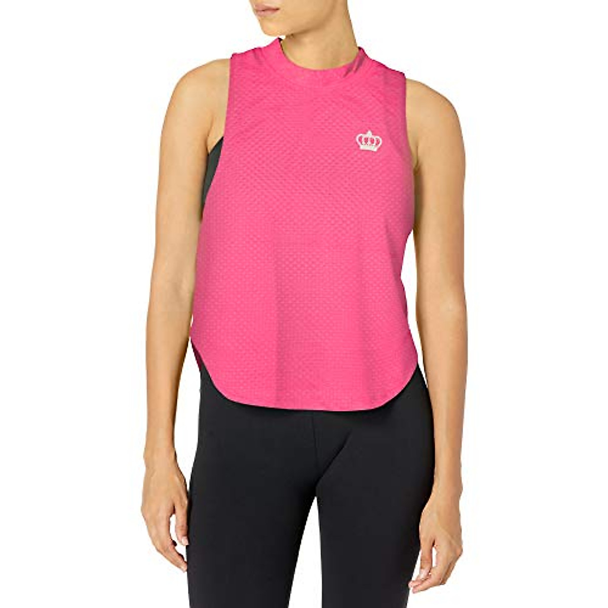 Juicy Couture Women's Dropped Armhole Mock Neck Tank, Juicy Pink, X-Large