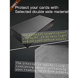 Venssu Card Deck Box, Card Deck Case, Deck Card Box, Leather Large Size Fit 550 Plus Sleeved Cards Compatible with single/double sleeved toploader MTG TCG CCG (Black＆Red)