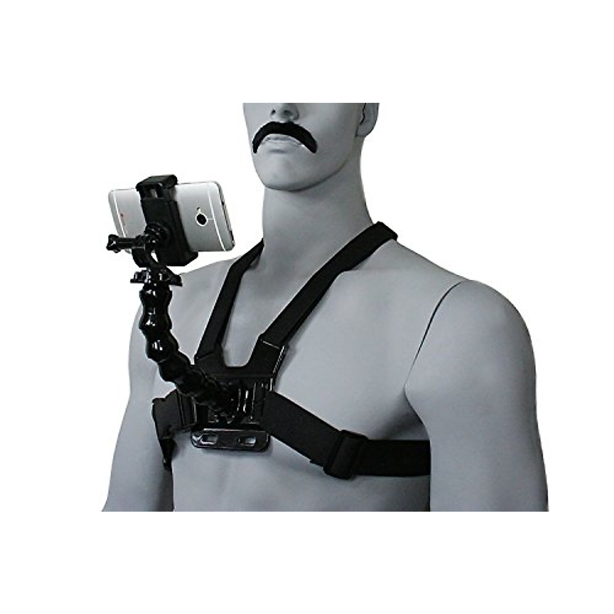 Livestream Gear® - Smartphone Chest Mount & Gooseneck Setup for Streaming or Video, to Fit Regular Sized Devices up to 85 mm Wide. Easy Screen View for Zoom Calls or Streaming.