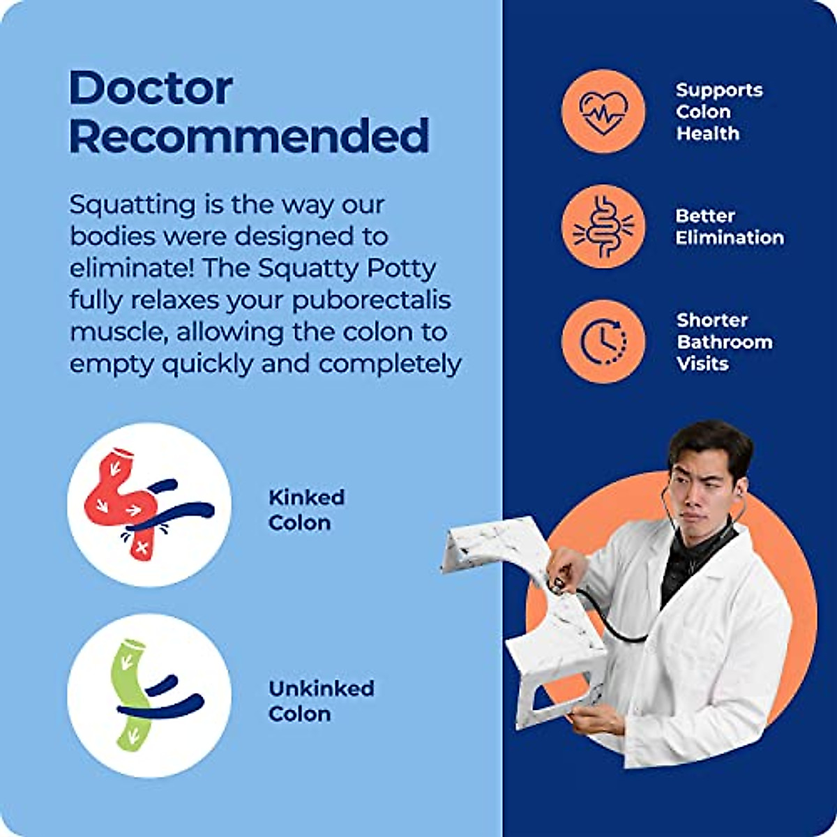 Squatty Potty Carrara Marble Toilet Stool, Gray, 1 Count