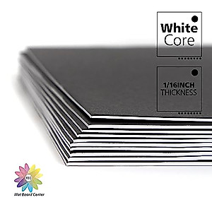Mat Board Center, 10-Pack 5x7 Black Uncut Mat Boards/Backing Boards for Crafts, Frames, Photos, and More