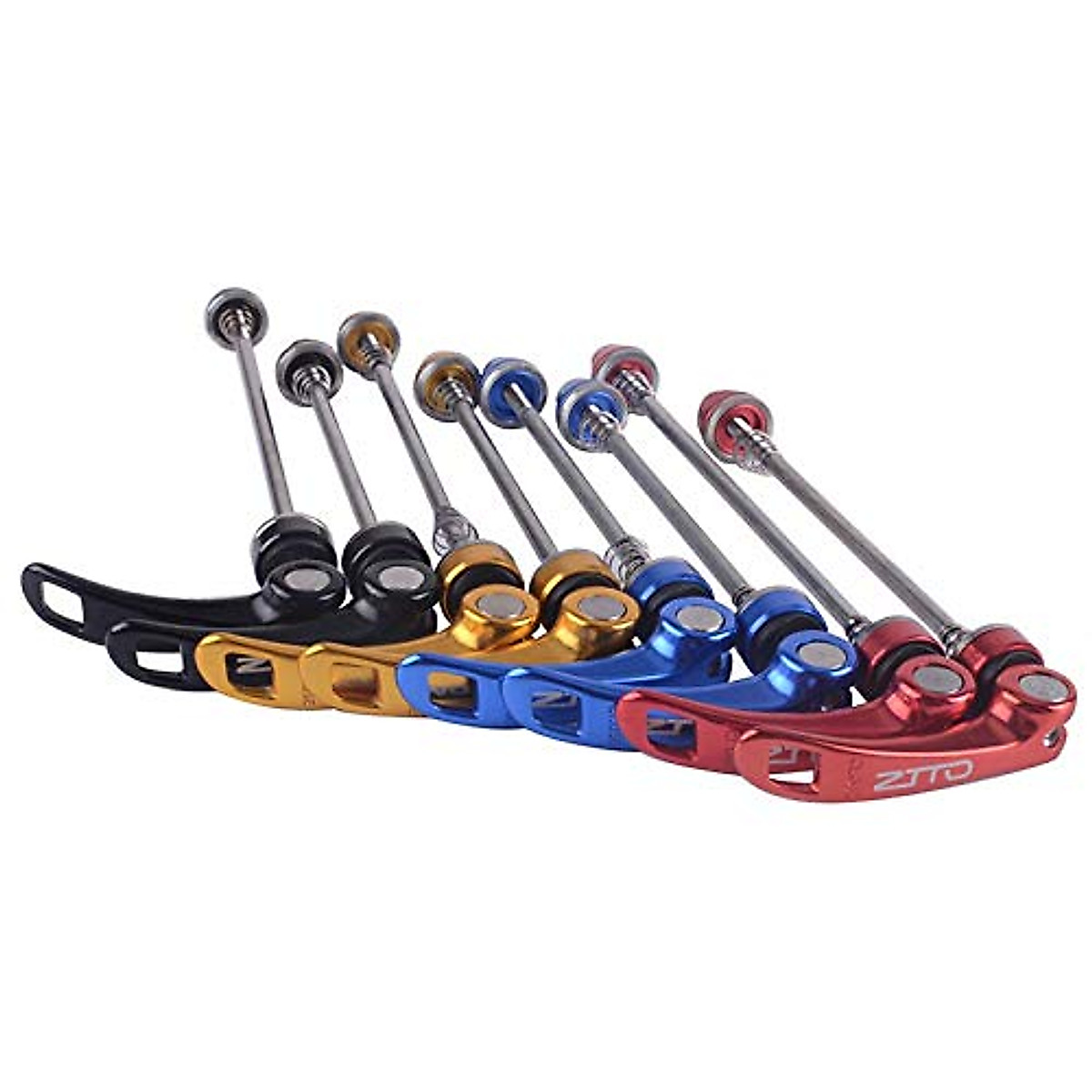 Zsling 1 Pair Bicycle Skewers Ultralight Quick Release Skewers Front Rear Set 110/135 mm for MTB Road Bike Blue