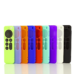 LEFXMOPHY Glow Green Remote Case Cover Replacement for New Apple 4k TV Siri 2nd 2021 Series 6 6th Generation/Siri 3rd 7 7th Gen 2022 Remote, Silicone Skin Glow in Dark with Lanyard