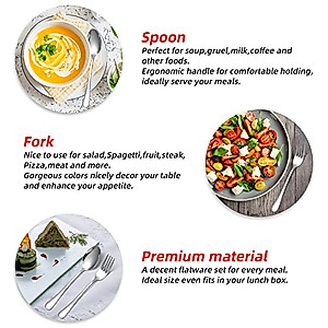 Kitware 12 Pices Fork and Spoons Silverware Set for 6, Stainless Steel Flatware Cutlery, Mirror Polished Kitchen Utensil for Home, Outdoor, Hiking, BBQ