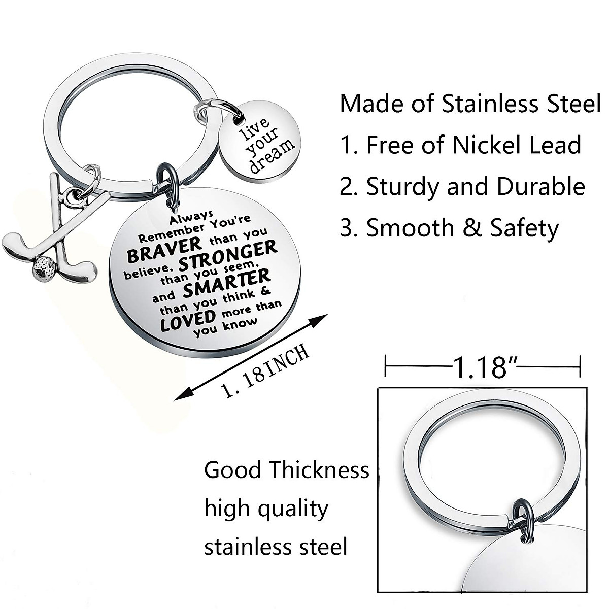 BNQL Golf Keychain Golfer Gifts for Golf Lover Golfing Gifts for Golf Player Golf Team Club Gifts