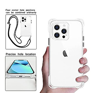 ZHIYIWU Compatible with iPhone 14 Pro Max Case Clear Shockproof Strap Shoulder Strap Crossbody TPU iPhone14 ProMax Clear Case Adjustable Neck Lanyard Protector iPhone14 ProMax Case-Clear