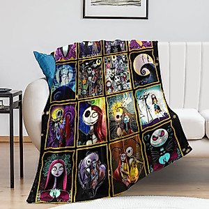Halloween Cartoon Throw Blanket Soft Lightweight Cozy Warm Fleece Blanket for Chair Couch Sofa Bed Sleeping Blanket Christmas Blankets for All Season Use (style-2) 50x40