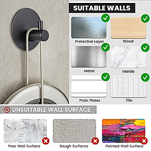 Anyffei 4Pack Adhesive Towel Hooks, Black and Silver Matte Towel Hooks Heavy Duty Waterproof Stainless Wall Hooks for Coat/Robe/Towels Stick on Bathroom/Kitchen